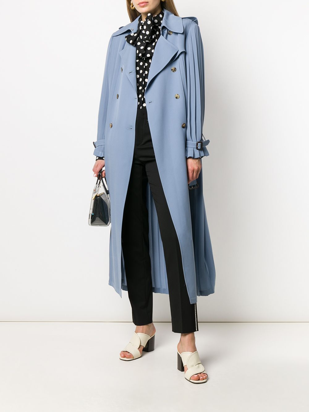 VALENTINO Pleated Trench Coat
