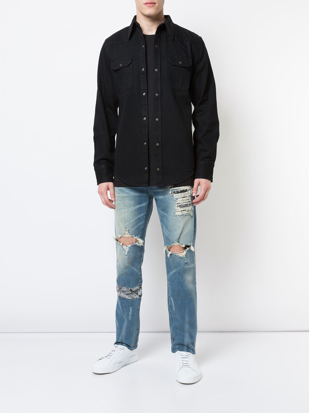 GOD'S MASTERFUL CHILDREN Ripped Paisley Insert Jeans