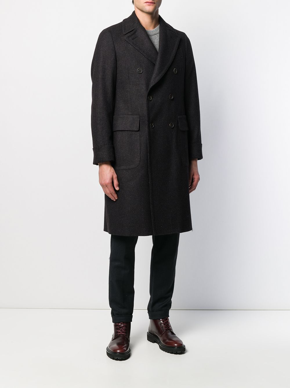 DELL'OGLIO Double-Breasted Midi Coat