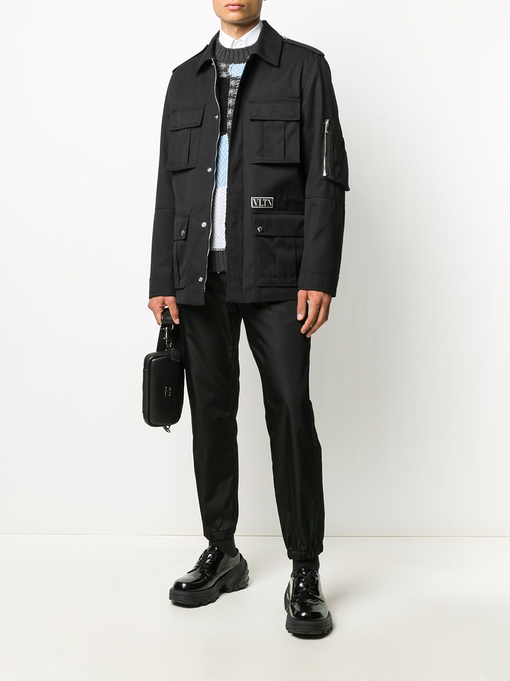 VALENTINO Valentino Garavani VLTN Patch Shirt Jacket
