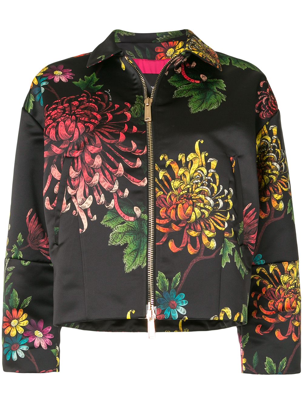 DSQUARED2 DSQUARED2 Floral Print Cropped Bomber Jacket