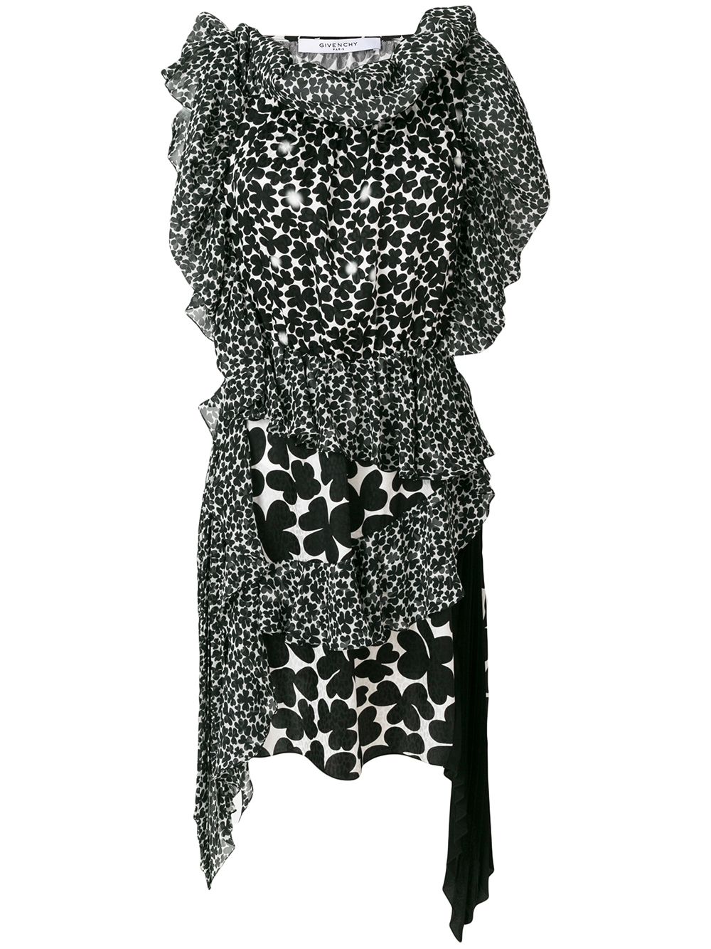 GIVENCHY Givenchy Asymmetrical Patterned Silk Dress