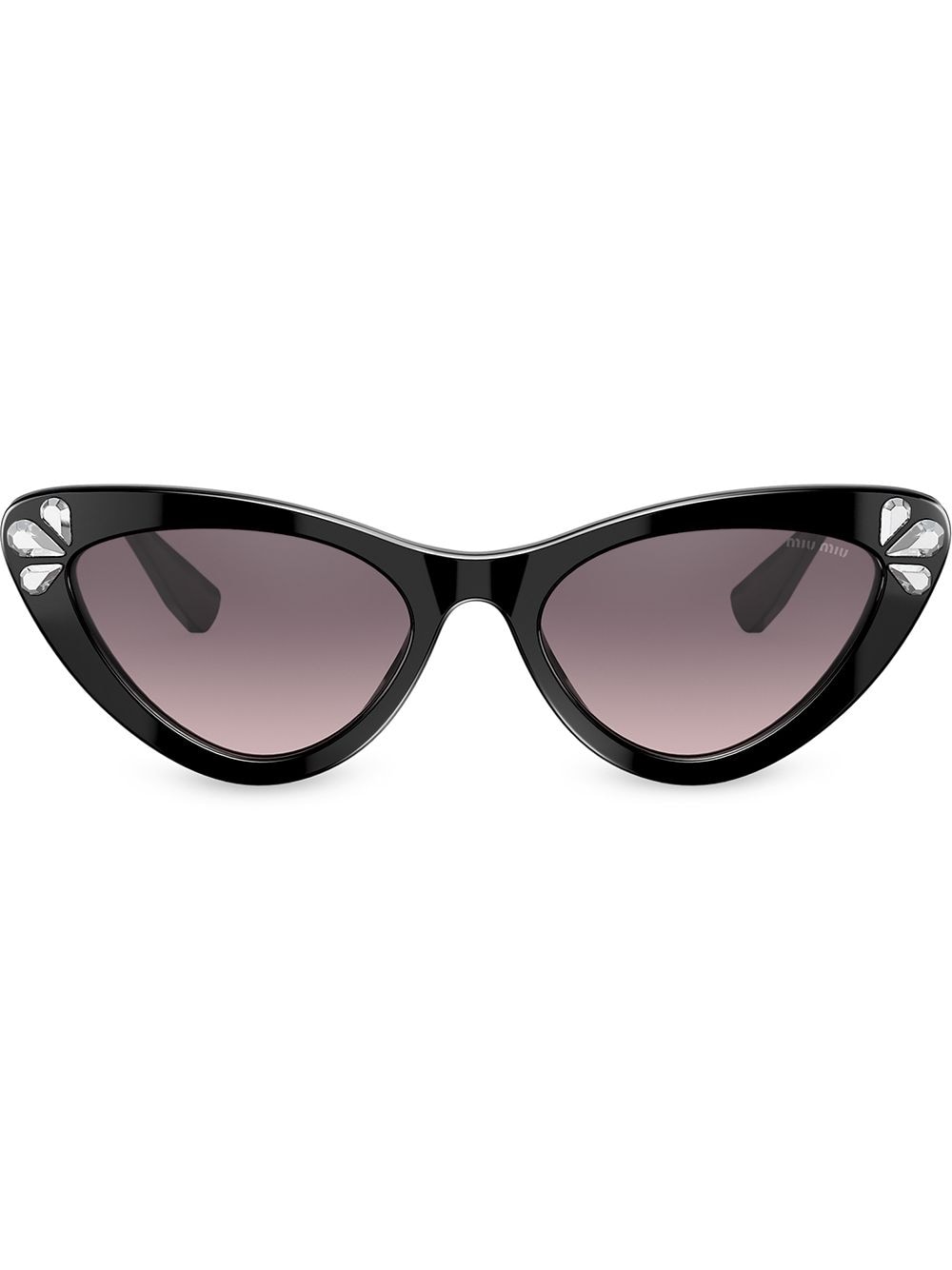 Miu Miu Rhinestone-Embellished Cat-Eye Sunglasses - Black  display picture 3