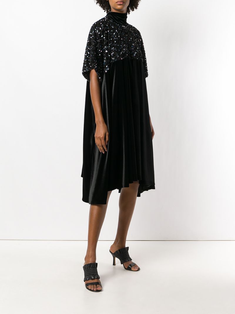 TALBOT RUNHOF Talbot Runhof Sequined Cape Dress