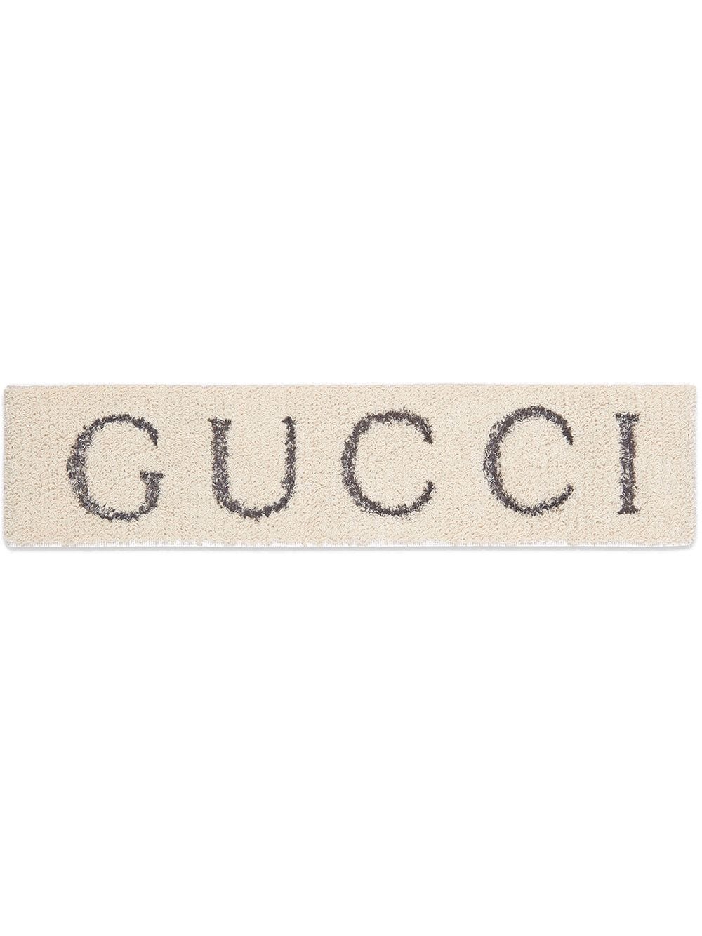 Gucci Stretch Knit Logo Headband - White | Editorialist