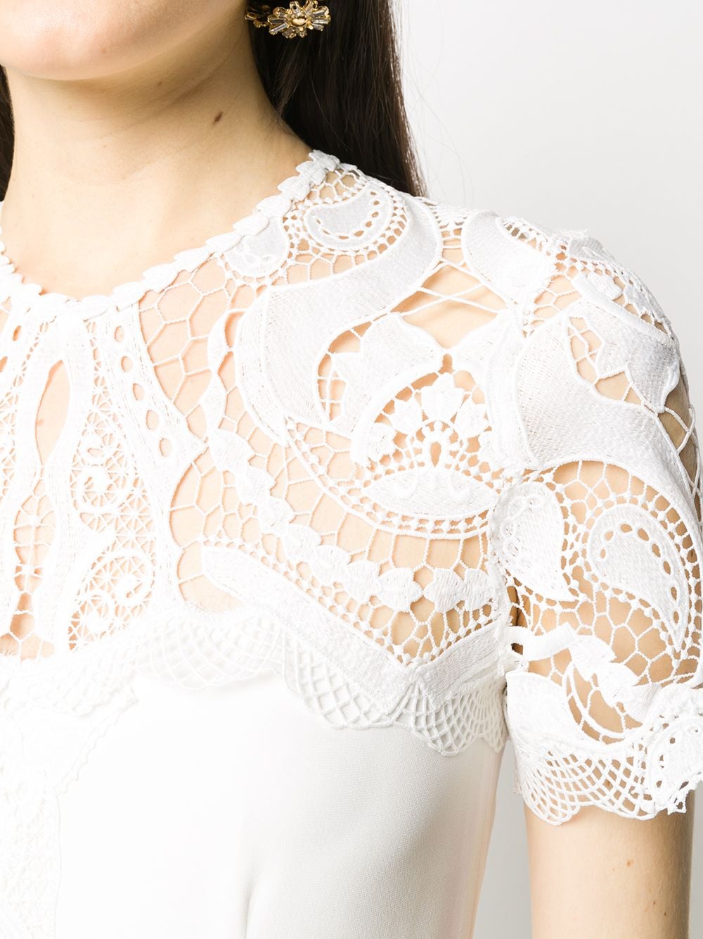SIMKHAI Signature Paislee Dress in White, Lace, Size 4