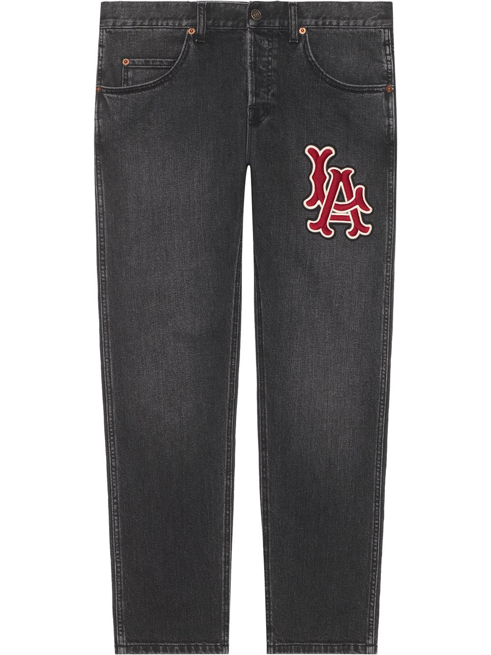 Gucci Denim Pant With La Angels™ Patch - Black | Editorialist