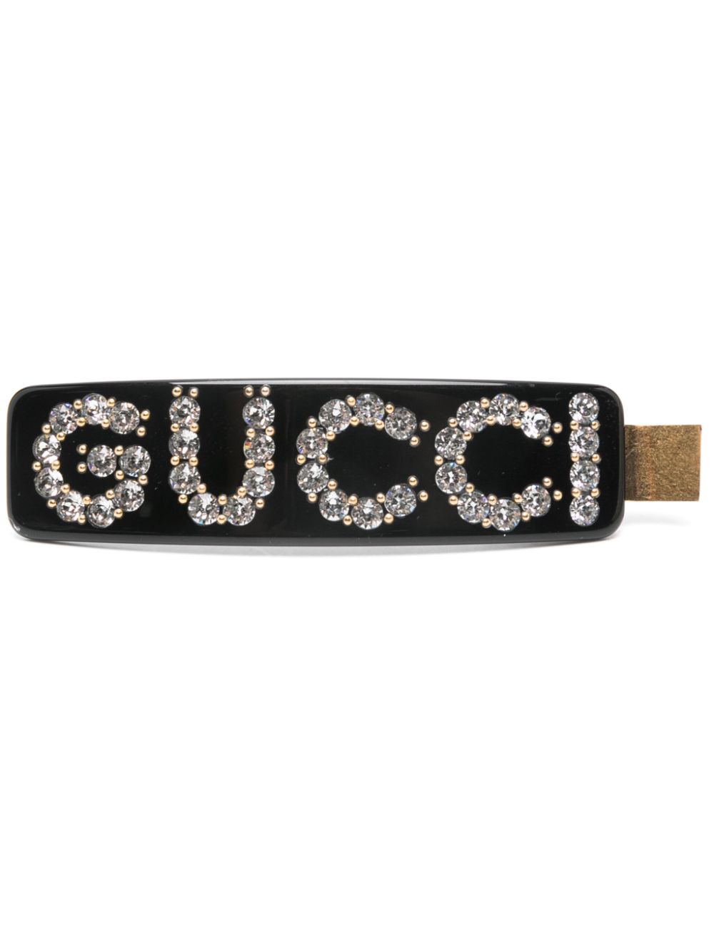 Gucci Rhinestone-Embellished Logo Hair Clip In Black - 5  display picture 2