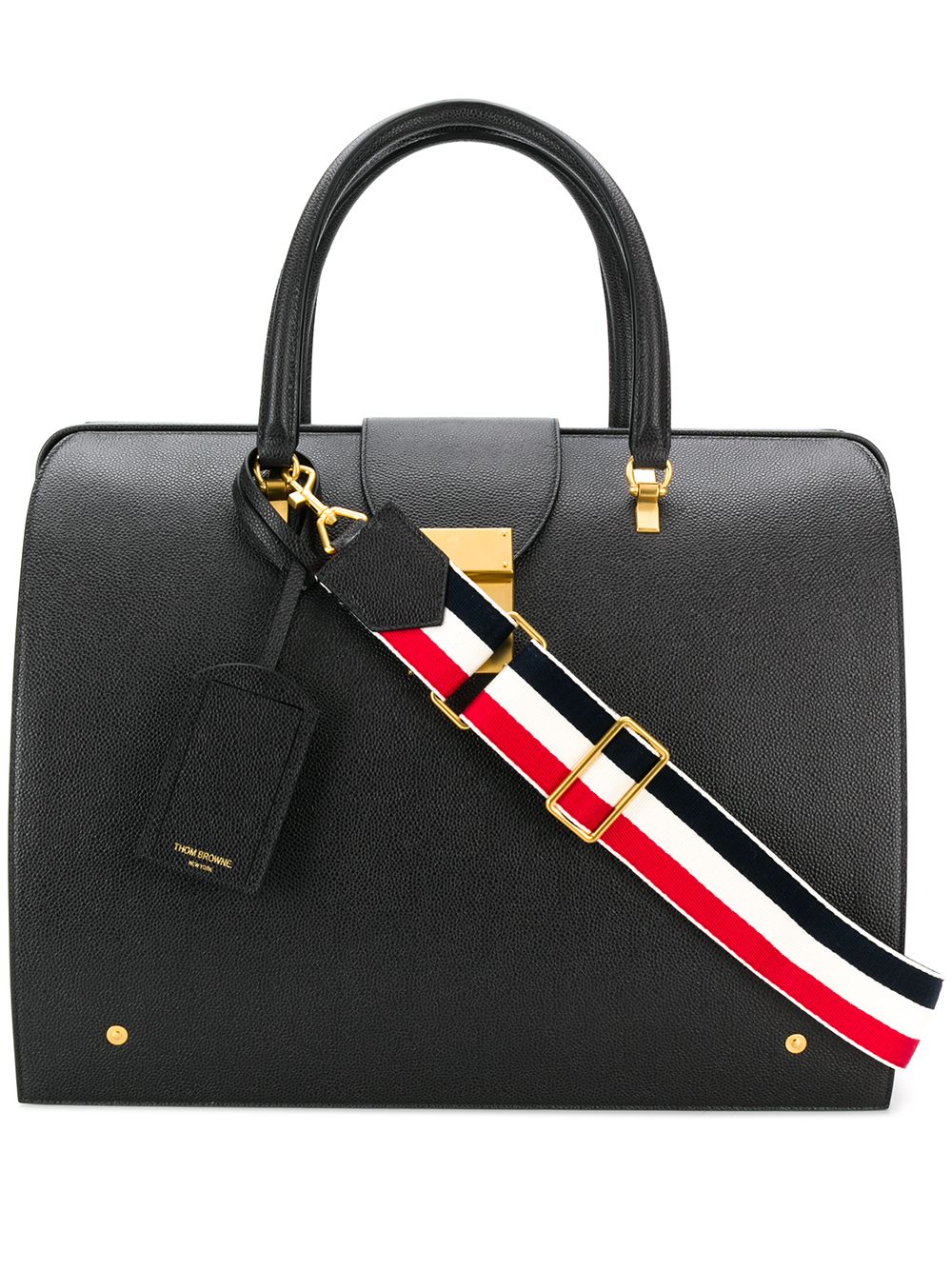 Thom Browne Pebbled Leather Mr. Thom Bag - Black | Editorialist