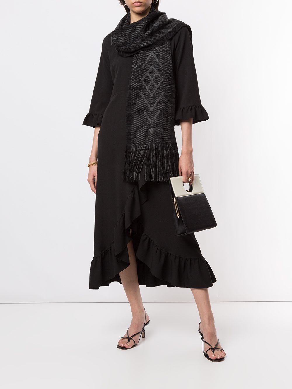 VOZ mapu fringed scarf