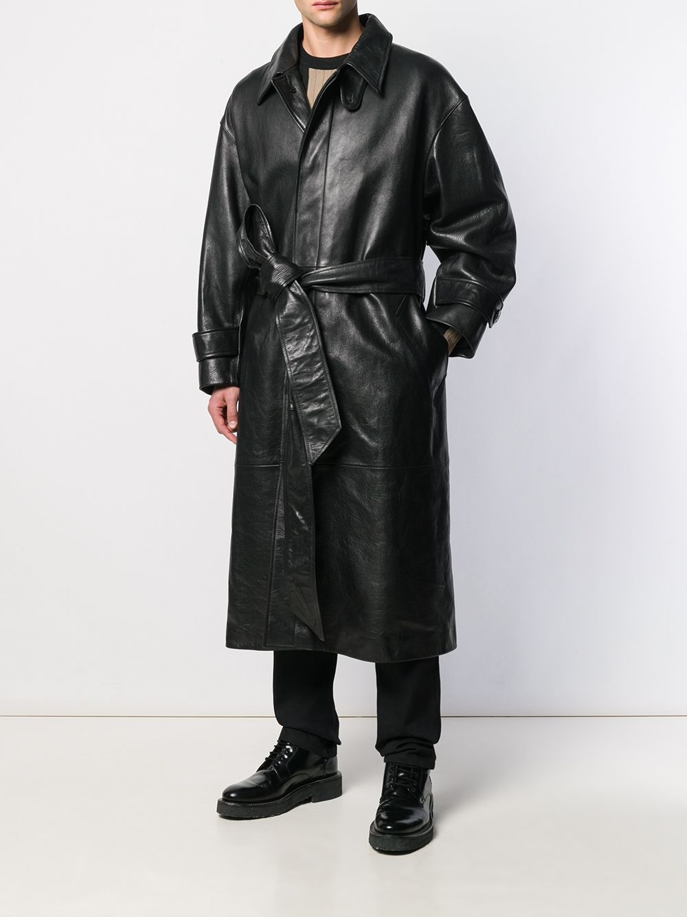 Oversized leather trench coat Outlet