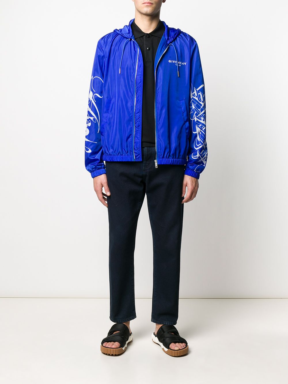 GIVENCHY Printed Sleeves Zipped Jacket