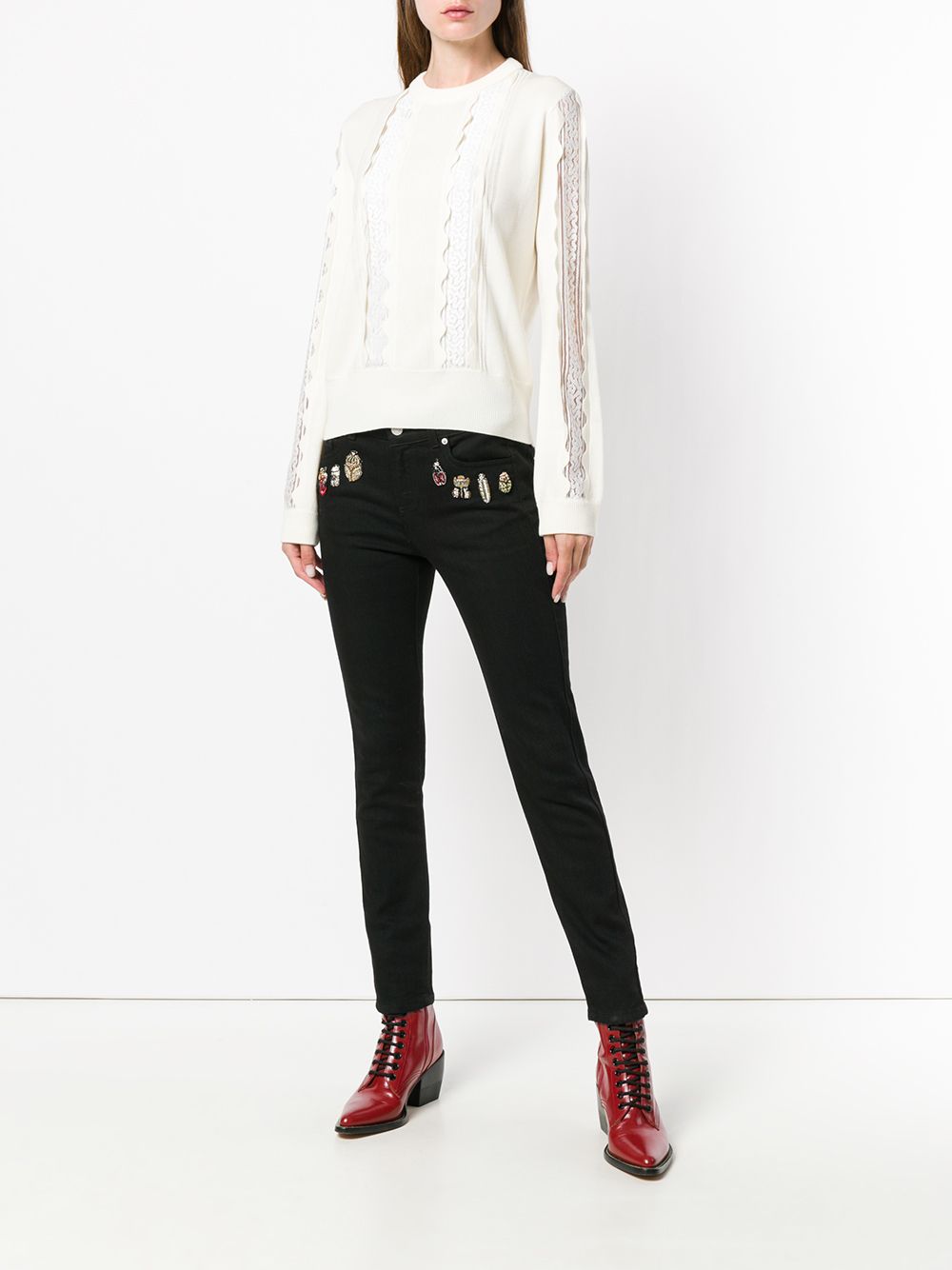 ALEXANDER MCQUEEN Alexander McQueen Skinny Jeans with Embroidered Bug Details