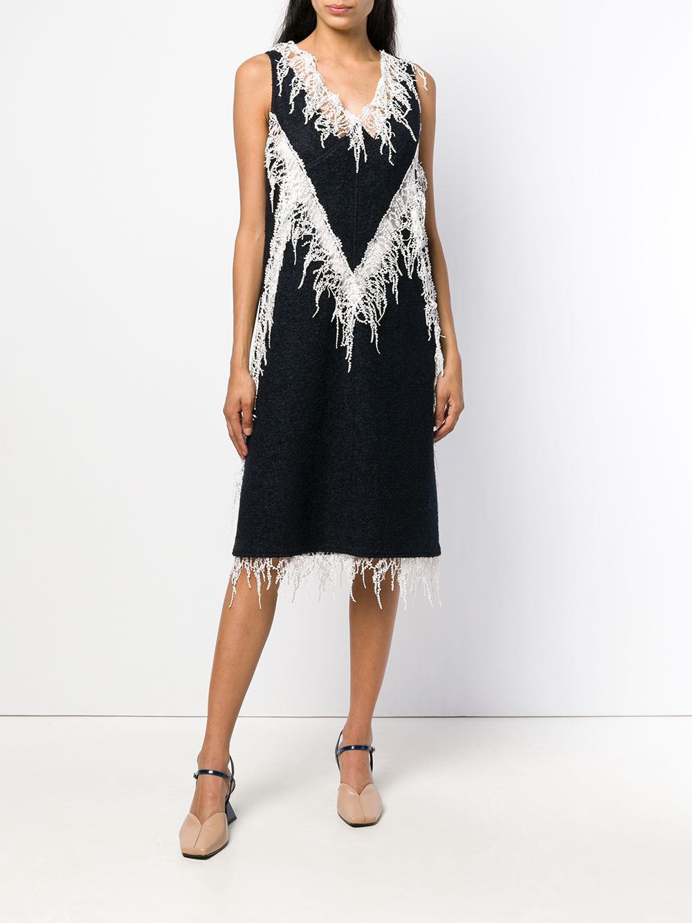 CALVIN KLEIN Calvin Klein Embellished Flared Midi Dress