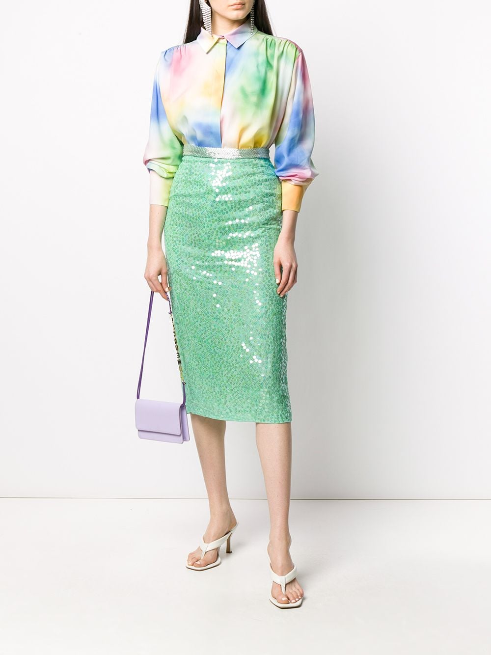 ATTICO Sequined Pencil Skirt