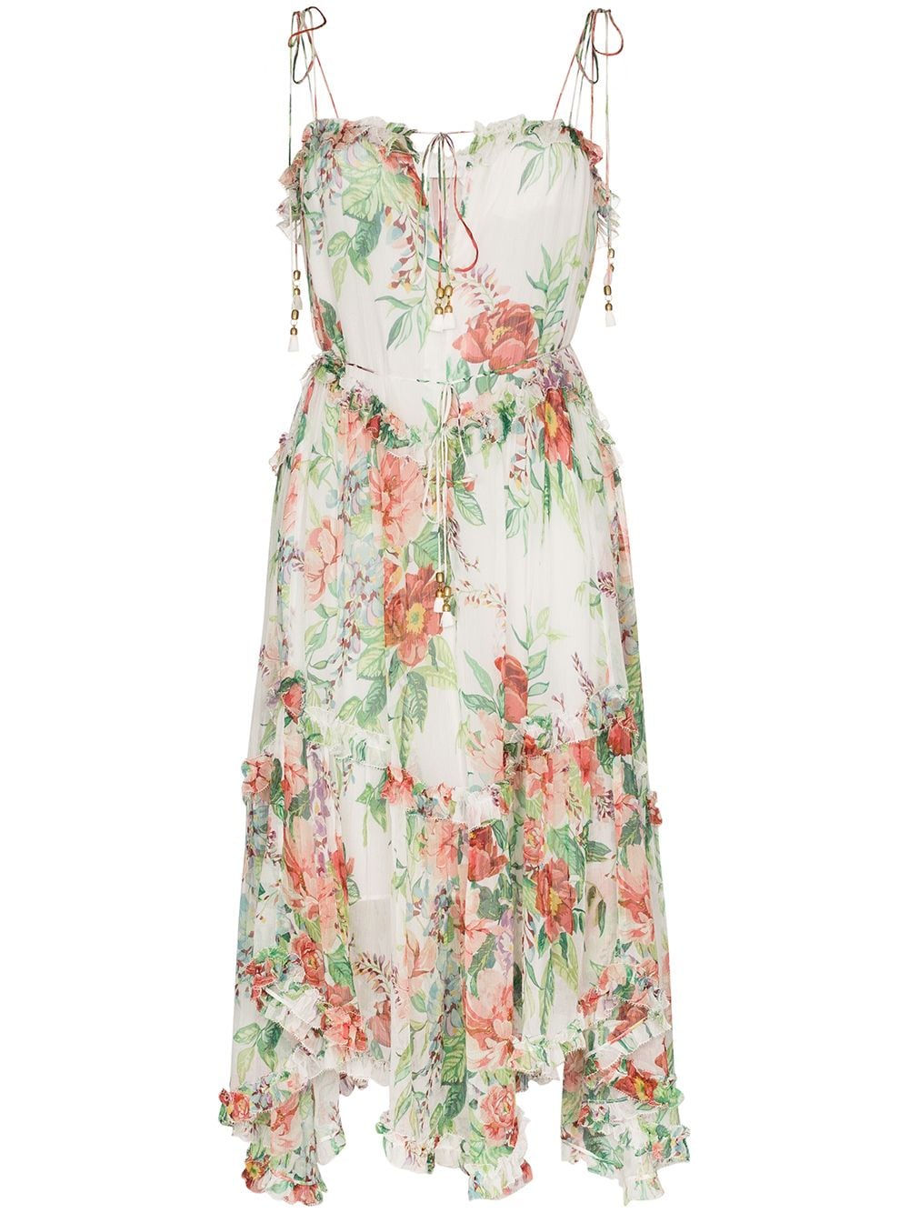 zimmermann bellitude floral long dress Zimmermann Bellitude Floral-Print Midi Dress In Red - 61% Off