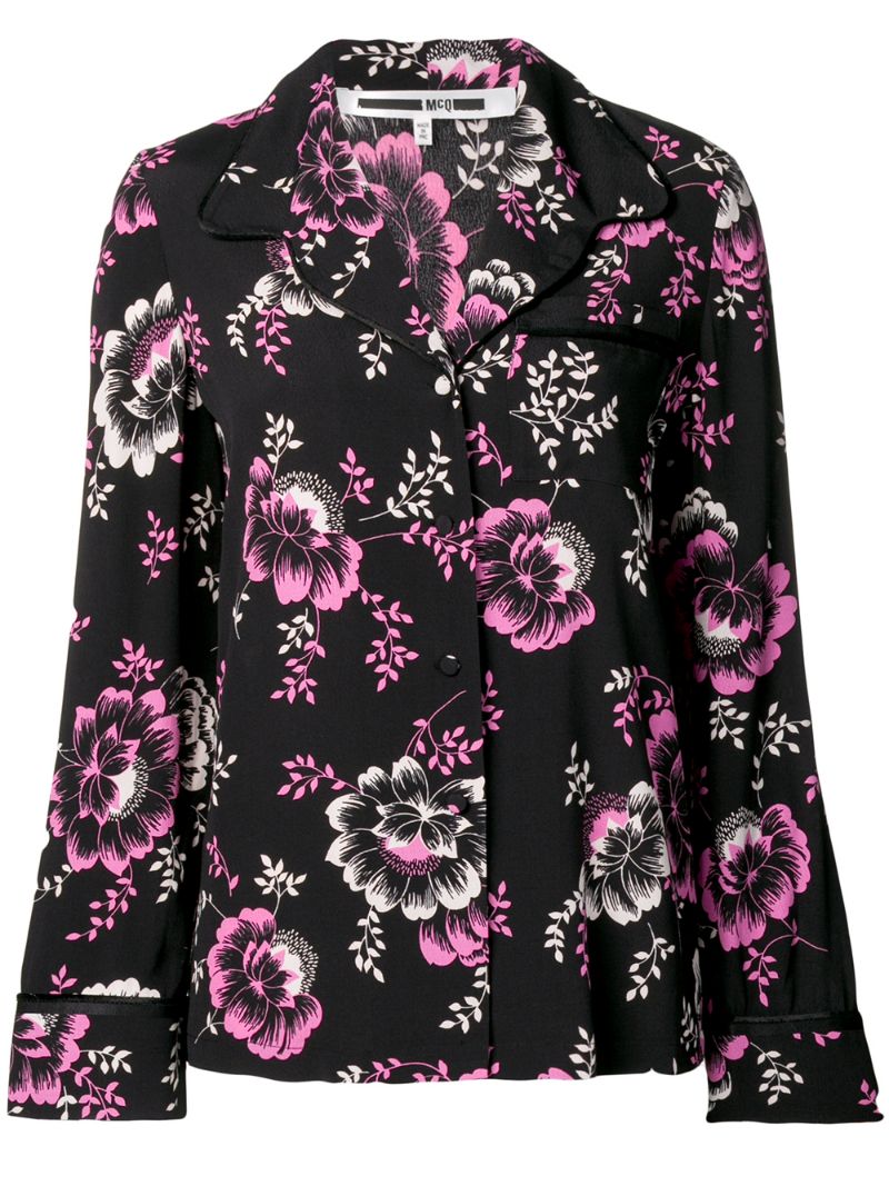 ALEXANDER MCQUEEN McQ Swallow Floral Print Lounge Shirt