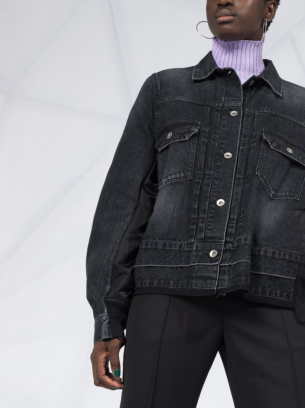 sandro black denim jacket