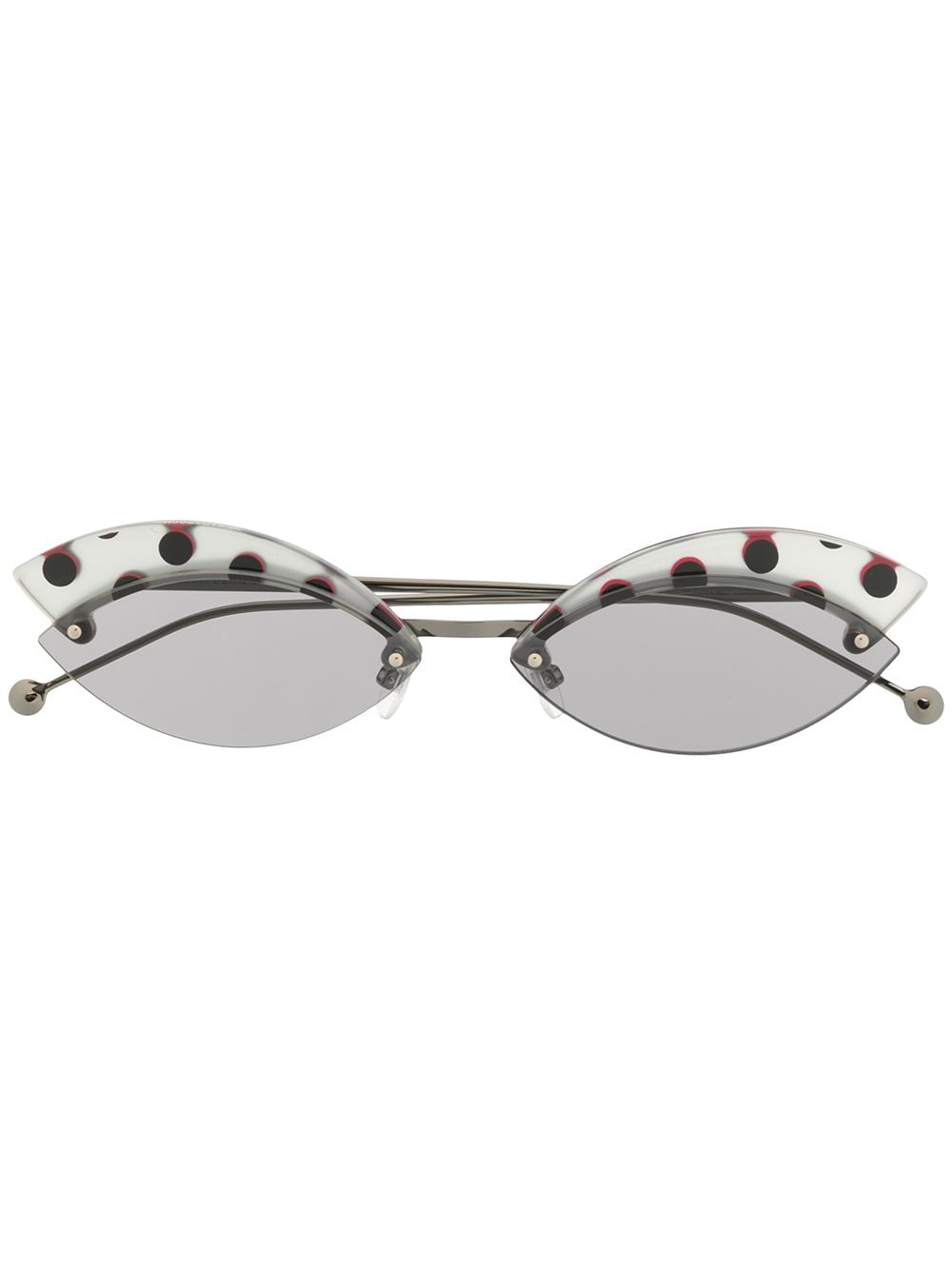 Fendi Polka-Dot Cat Eye Sunglasses - Metallic | Editorialist display picture 3