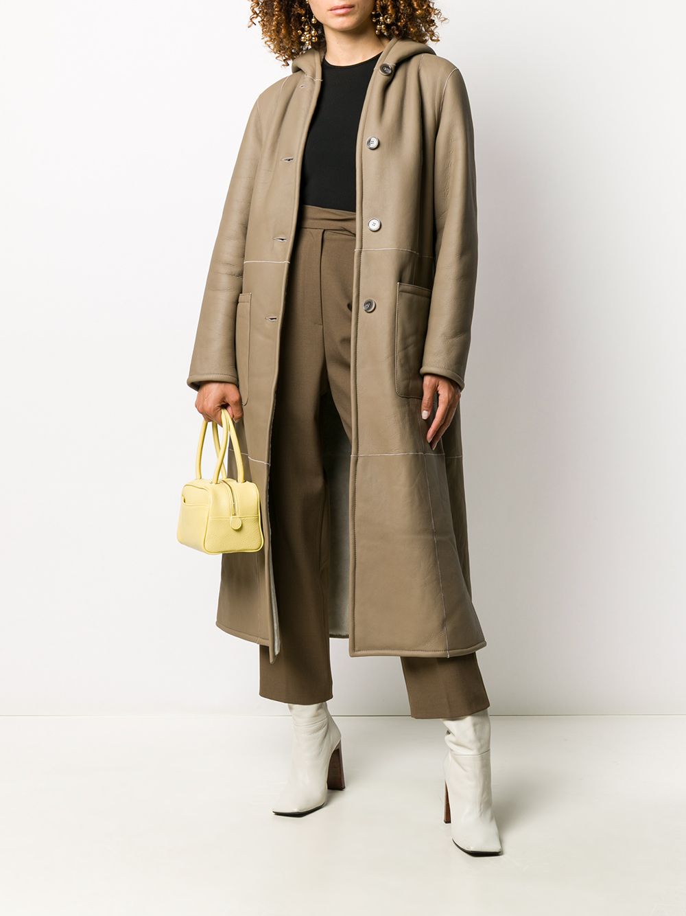 LISKA Liska Reversible Hooded Leather Coat