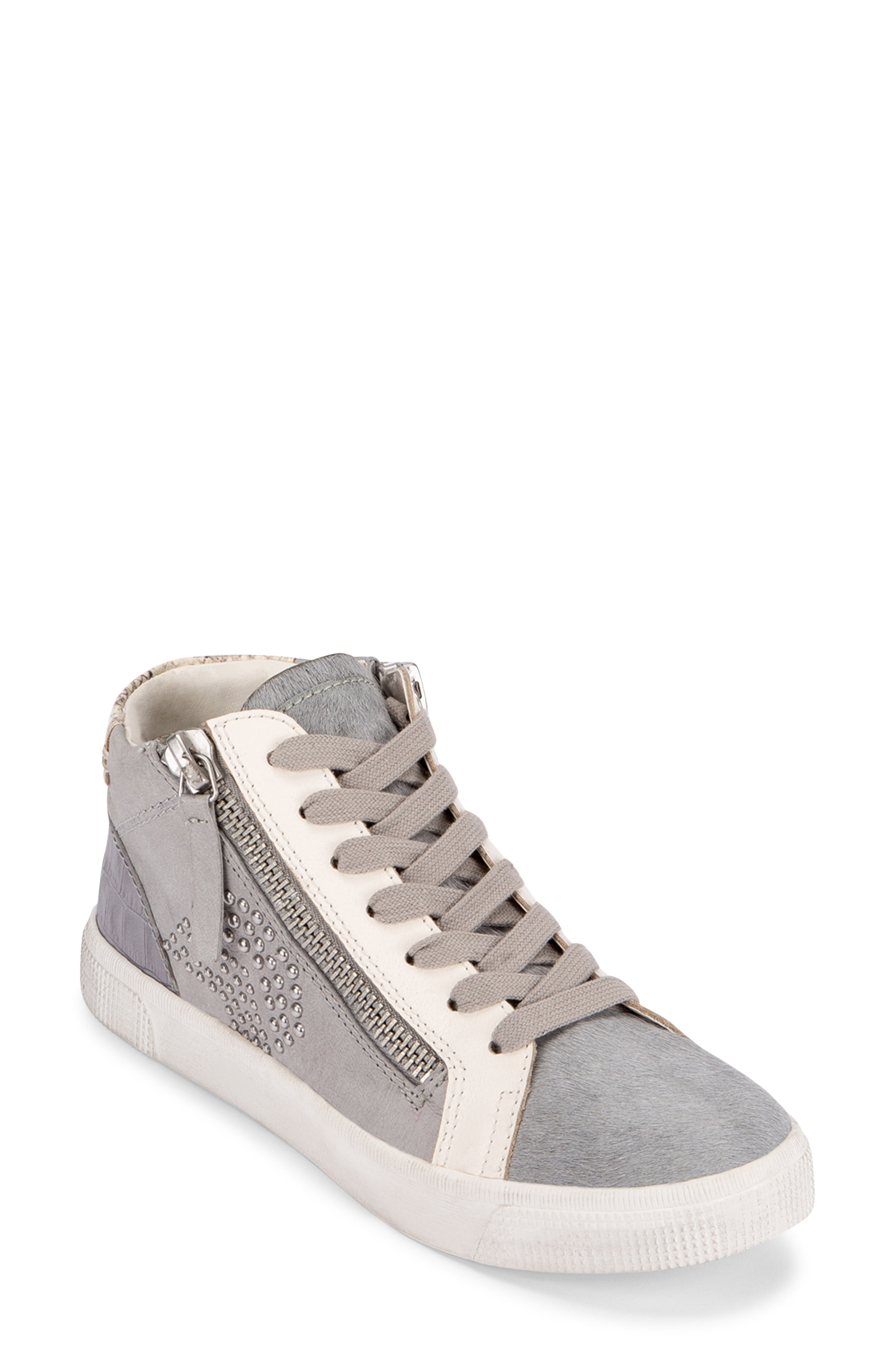 zonya sneakers in grey multi studded leather