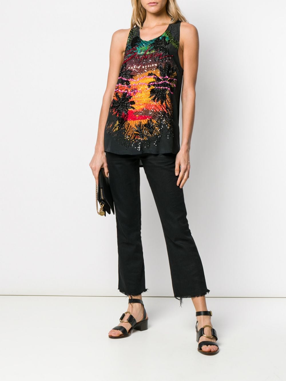 BALMAIN Sequin Embellished Tank Top