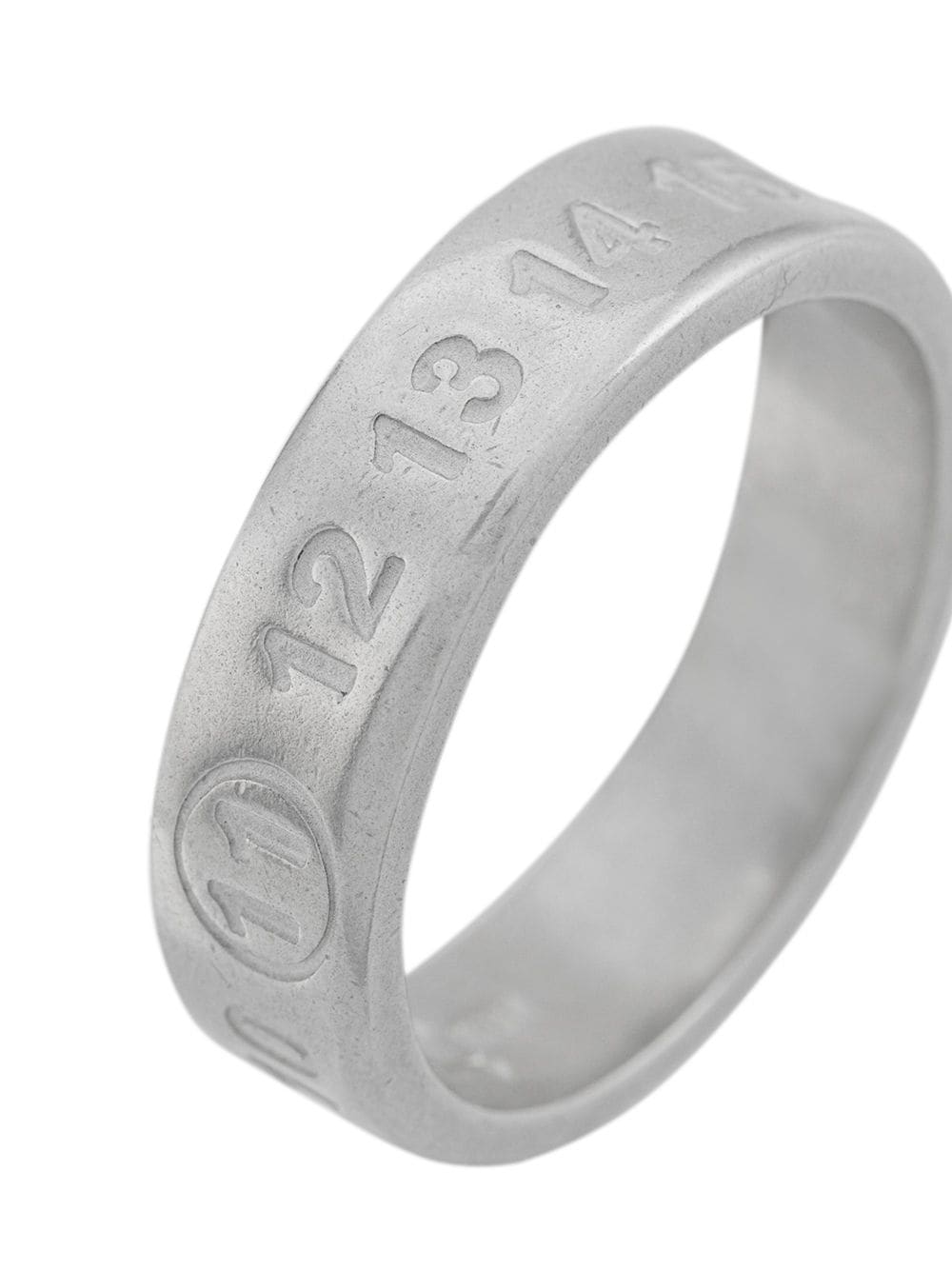 Maison Margiela Logo-Embossed Ring - Metallic | Editorialist
