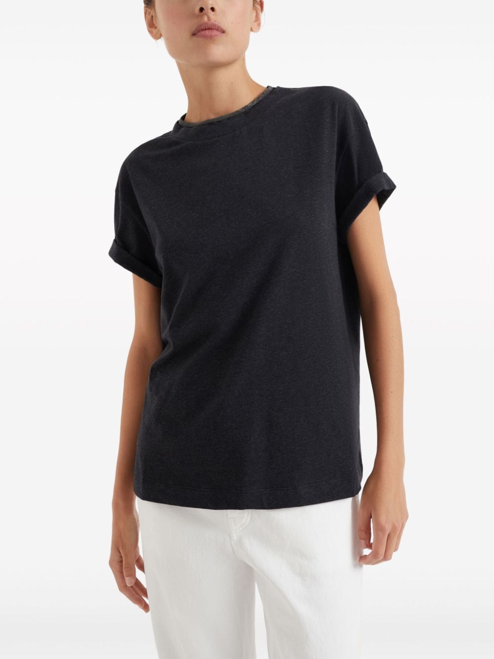 BRUNELLO CUCINELLI Brunello Cucinelli Keyhole Detail T-Shirt