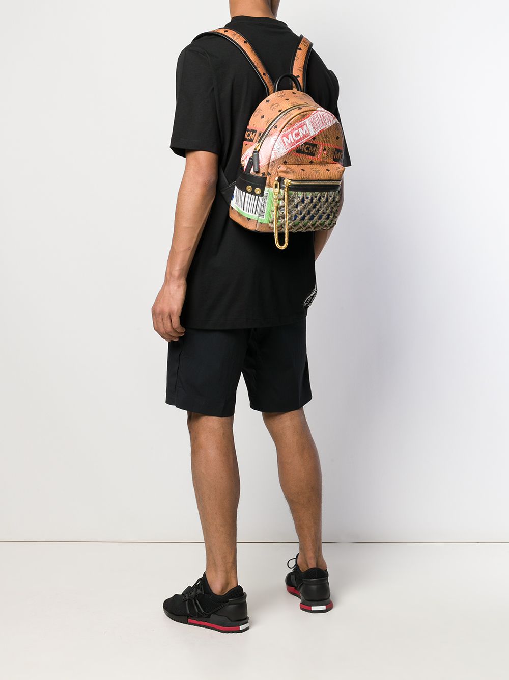 Mcm Stark Flight Print Visetos Backpack In Neutrals - 40  display picture 3