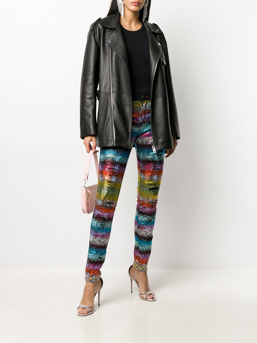 PHILIPP PLEIN Rainbow Crystal Embellished Jeans