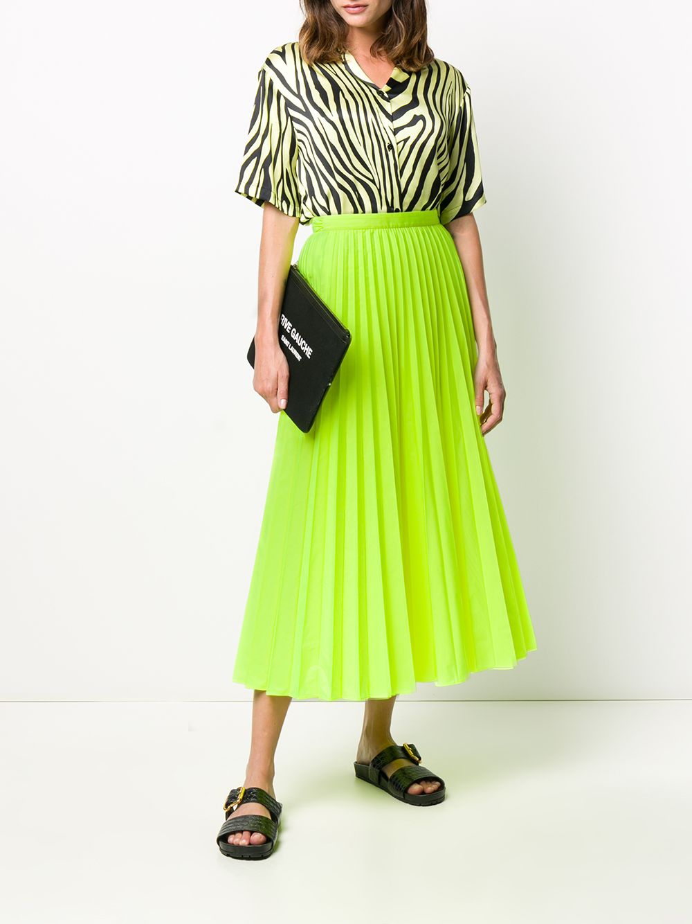 VALENTINO High-Waisted Pleated Midi Skirt
