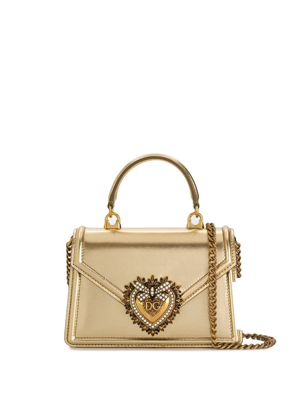 Dolce & Gabbana Devotion Top Handle Bag - Gold | Editorialist