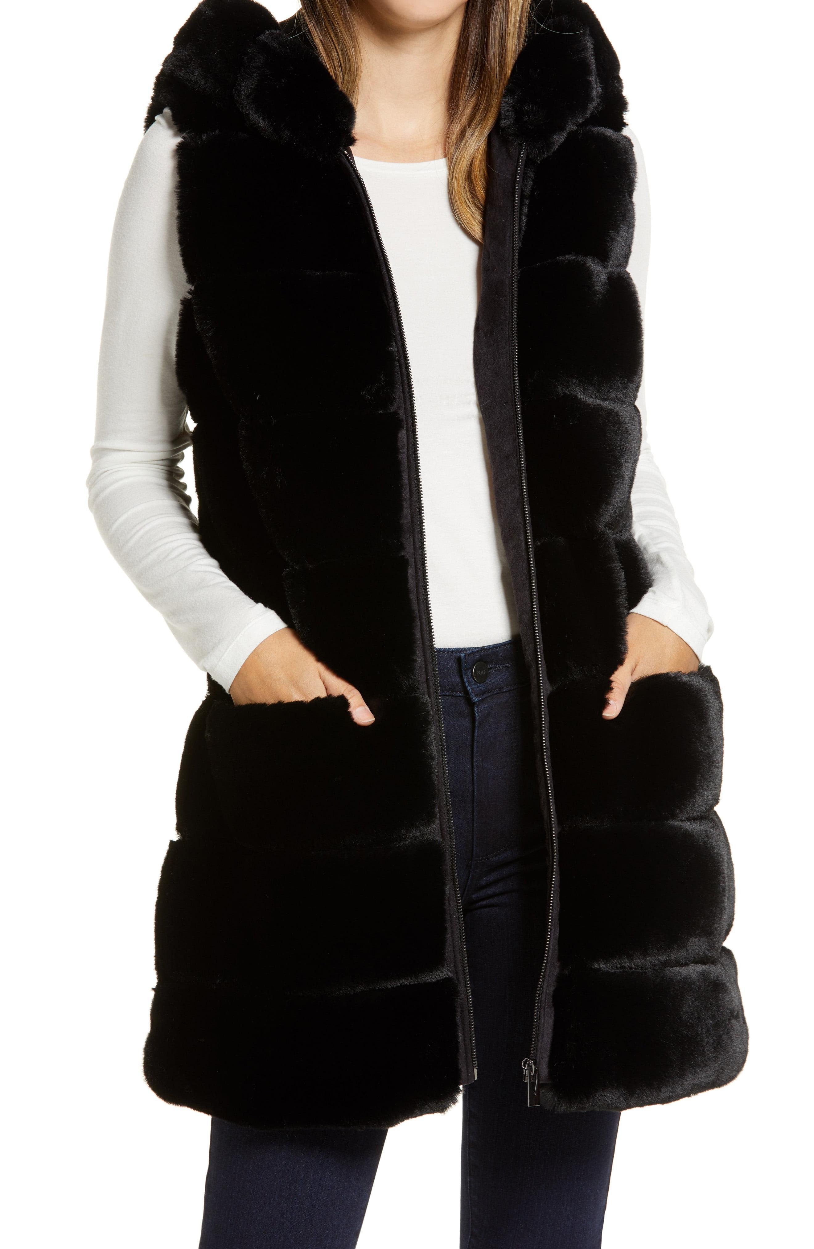 Via spiga faux fur hooded vest Clearance