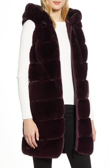 Via spiga faux fur hooded vest Clearance