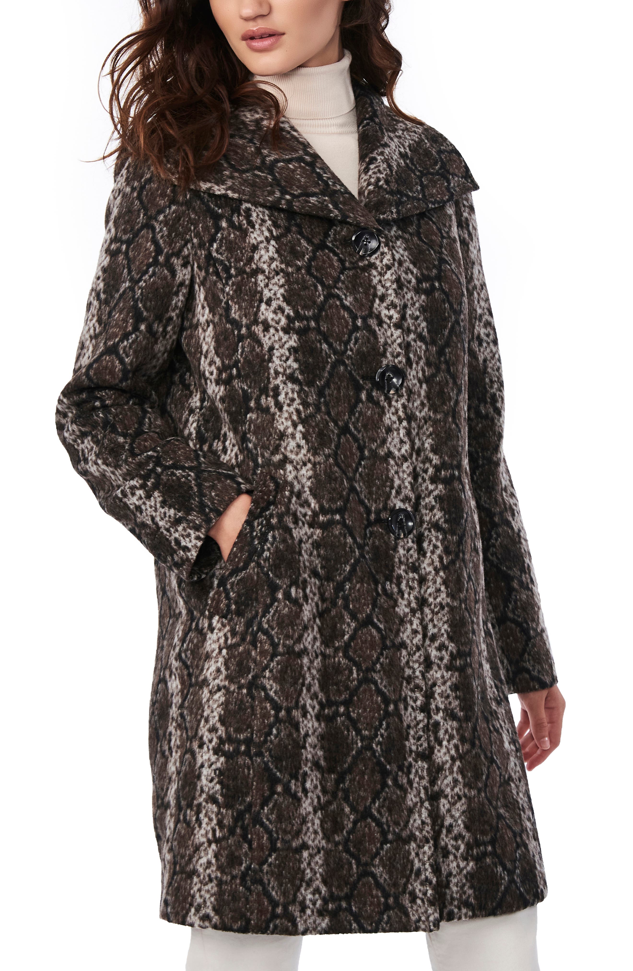 bernardo leopard print coat