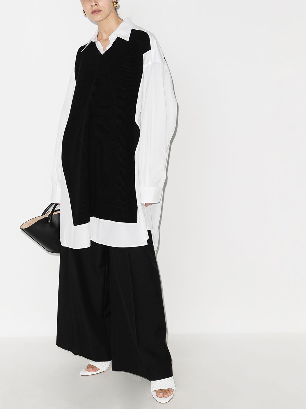 MAISON MARGIELA Maison Margiela Spliced Knit-Detail Shirtdress