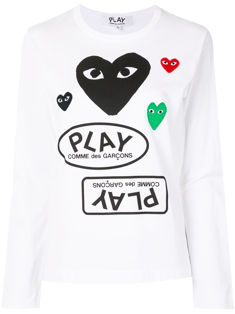PLAY COMME DES GARCON Comme Des Garçons Play Logo Print Long Sleeve T-Shirt