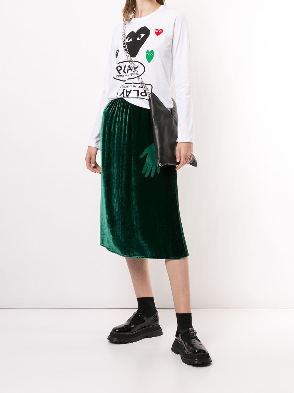 PLAY COMME DES GARCON Comme Des Garçons Play Logo Print Long Sleeve T-Shirt