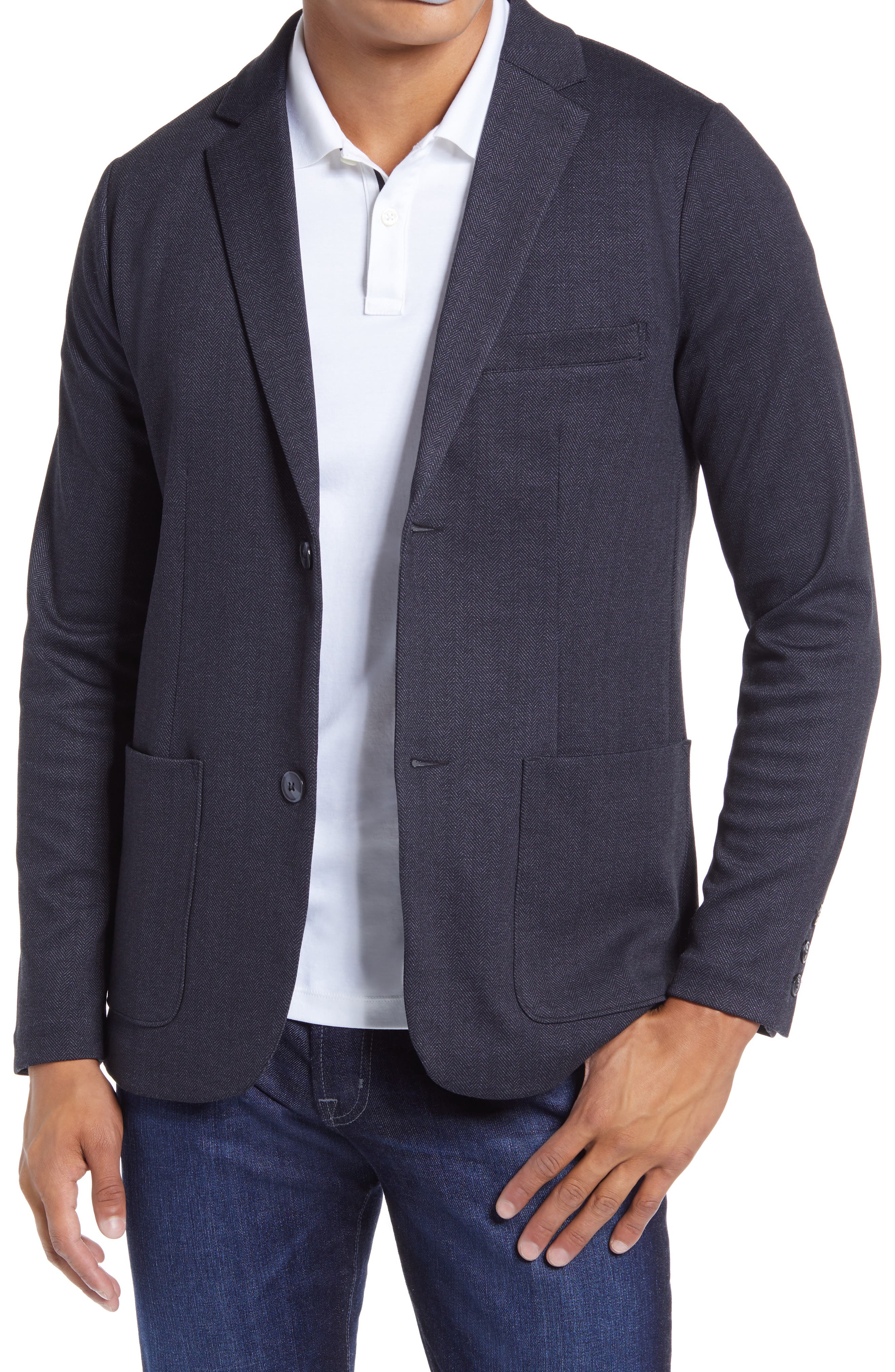 herringbone travel blazer