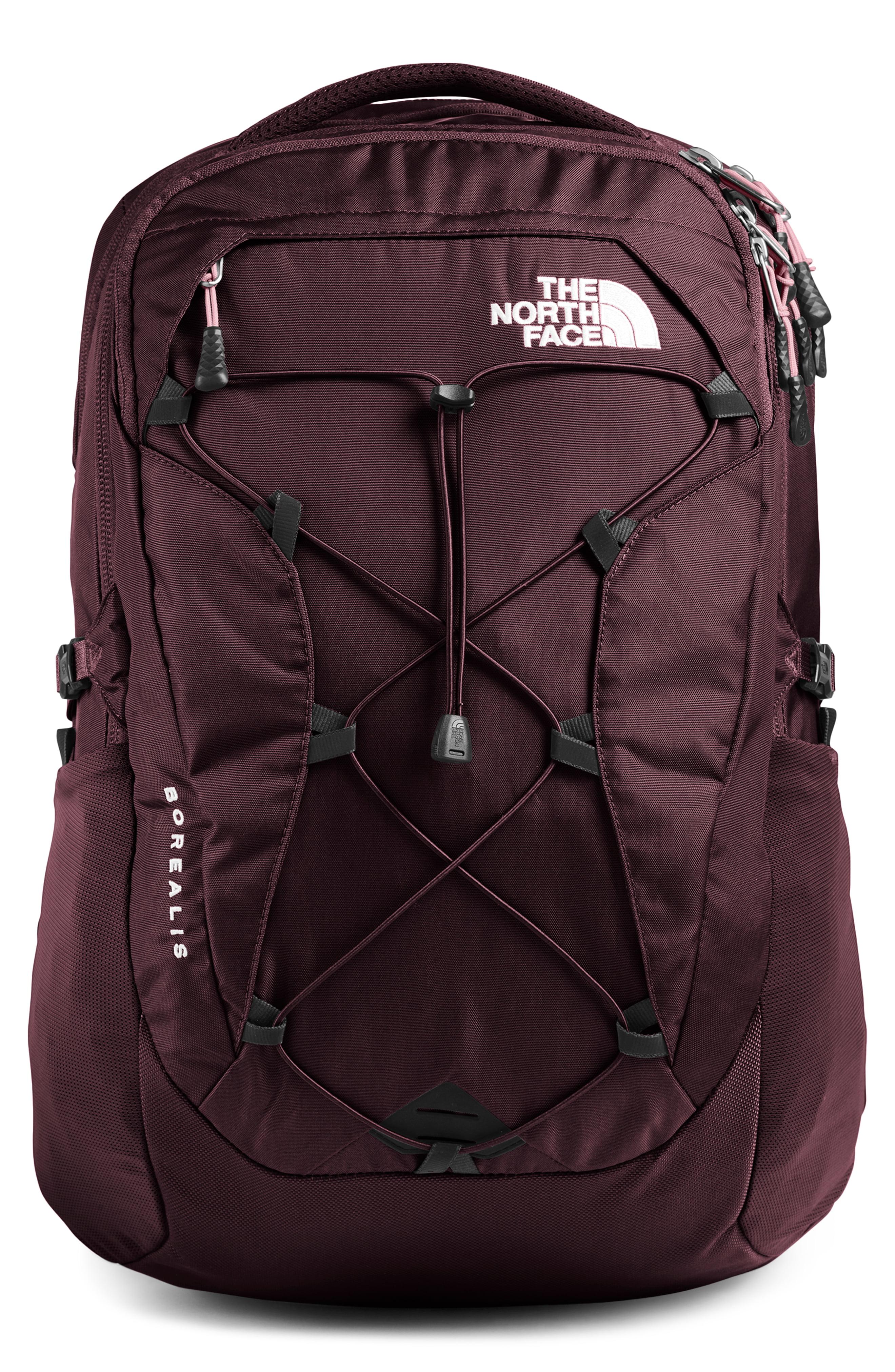 maroon north face backpack