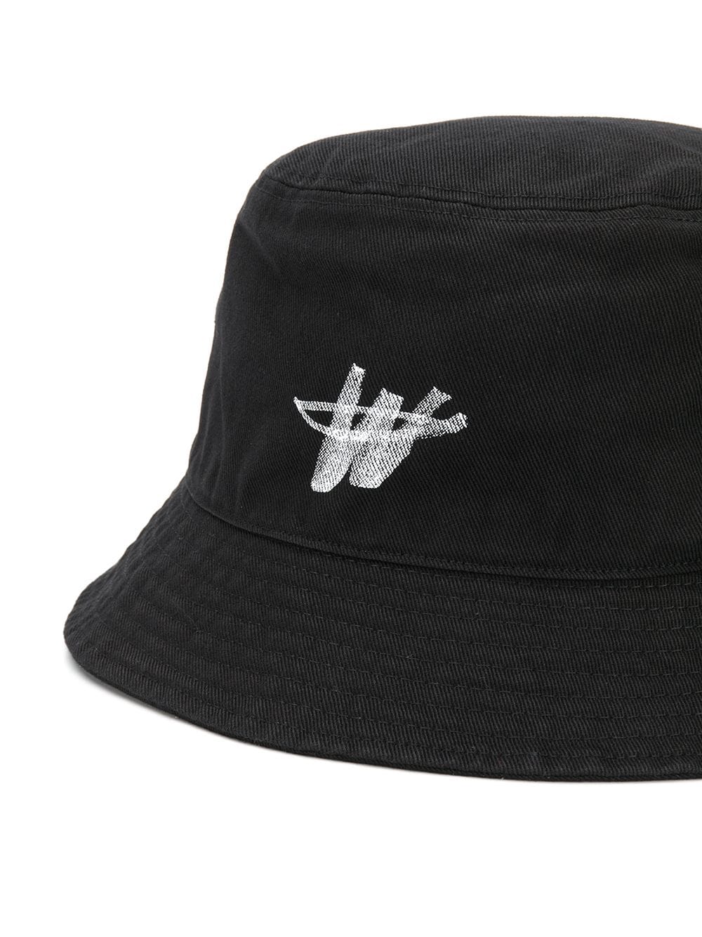 We11done Distressed-Finish Denim Bucket Hat In Grey - 25% Off
