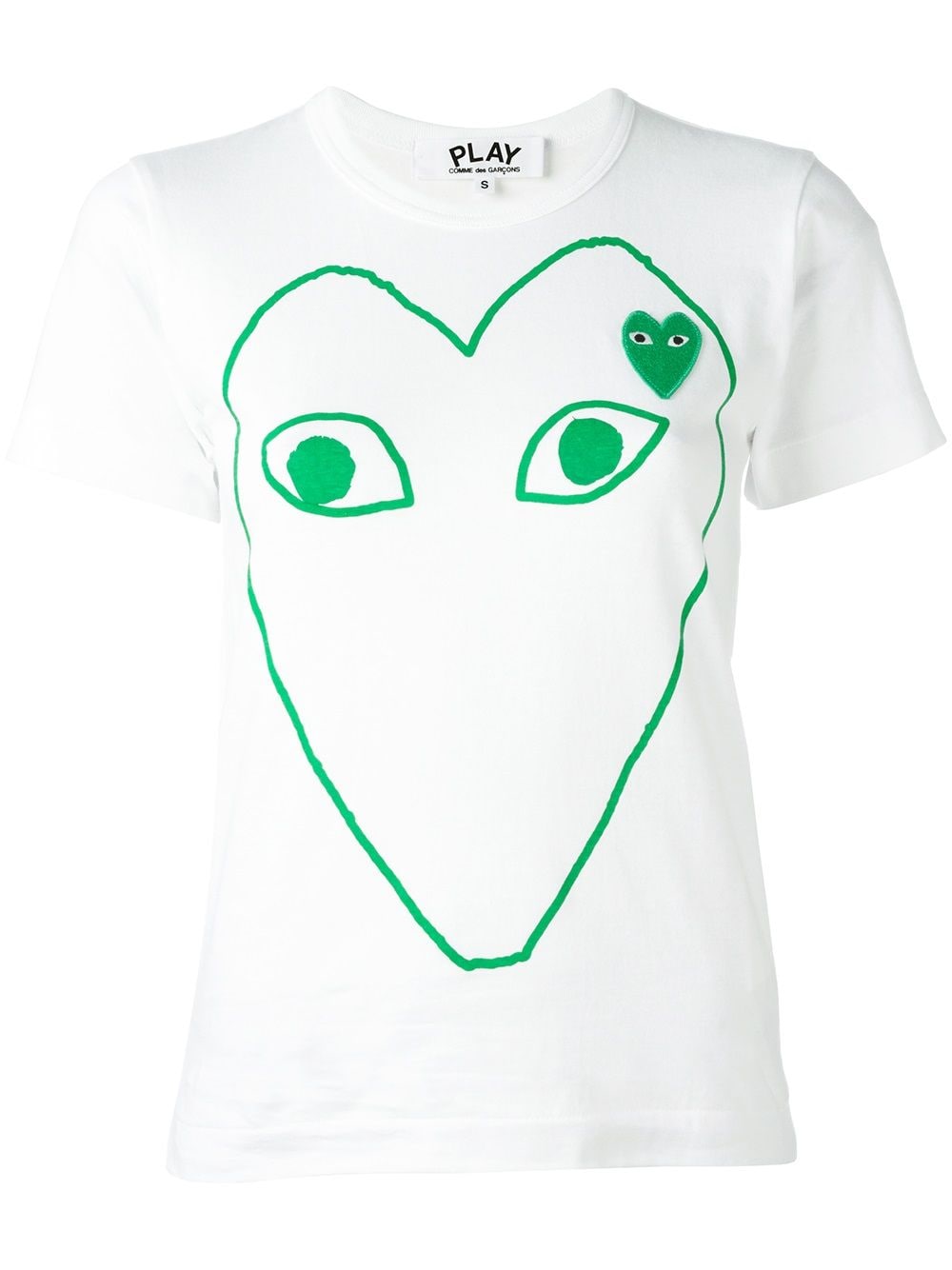 PLAY COMME DES GARCON Comme Des Garçons Play logo outline print t-shirt