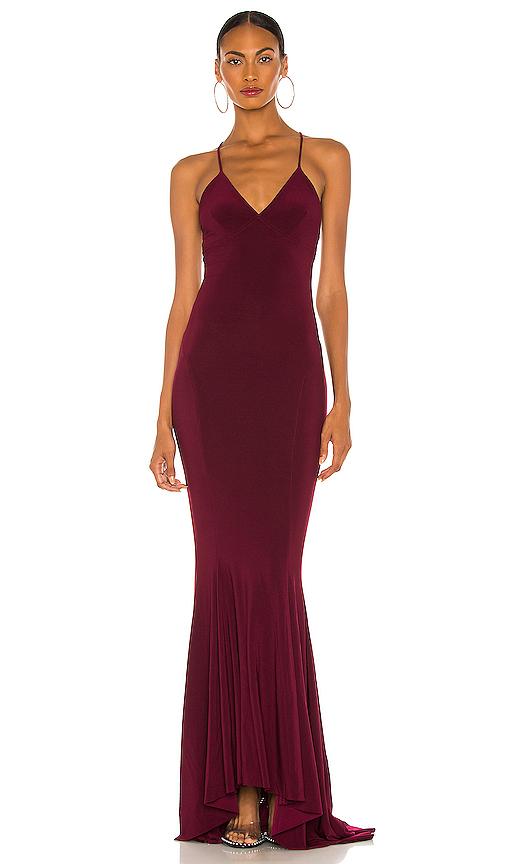 Norma Kamali X Low Back Slip Mermaid Fishtail Gown In Plum - 46% Off |  Editorialist