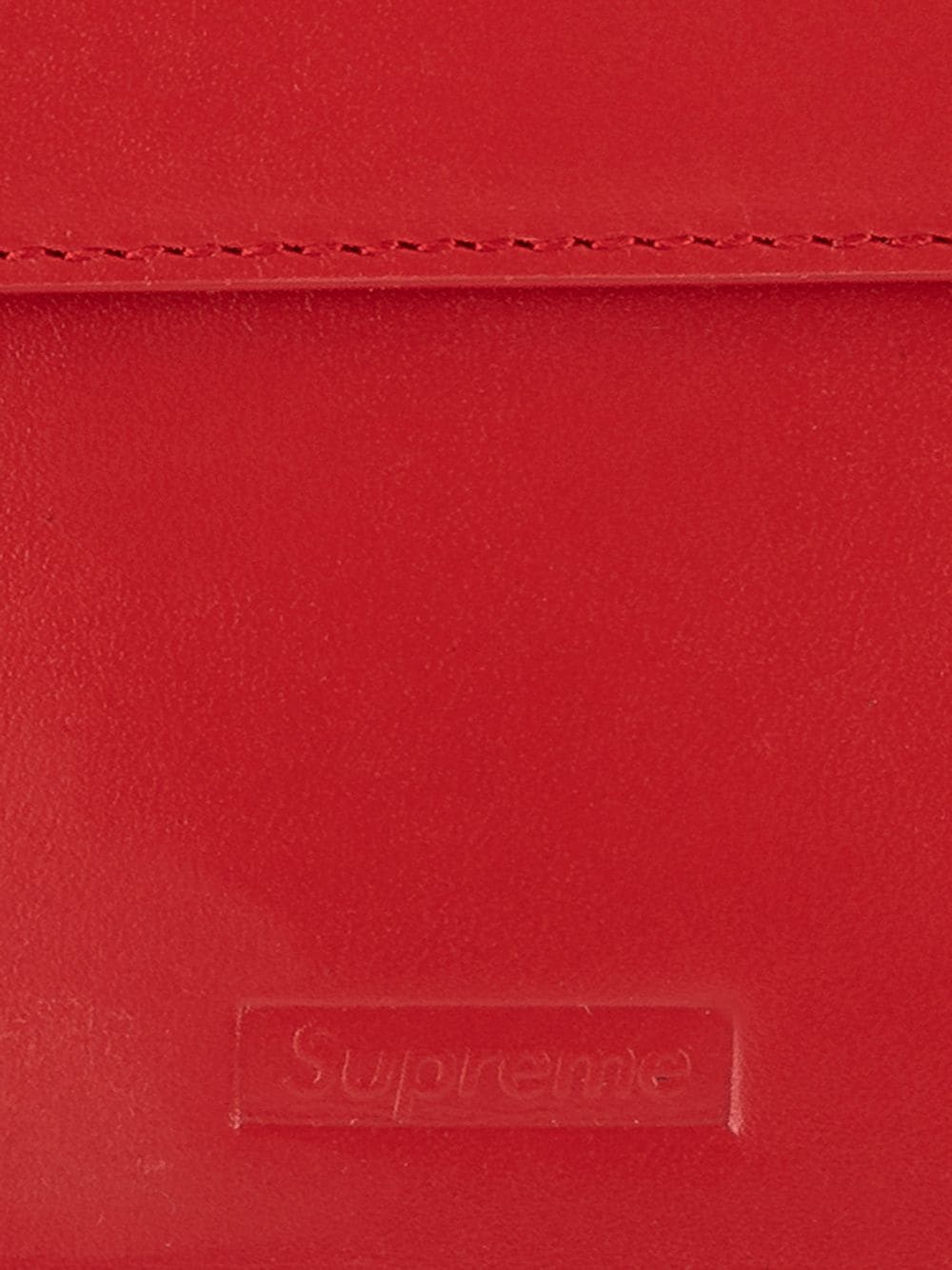 Supreme Debossed-Logo Leather Id Holder - Red | Editorialist
