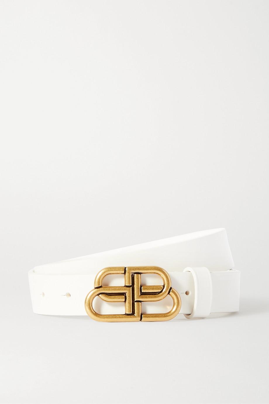 Balenciaga Bb Leather Belt - White | Editorialist display picture 1