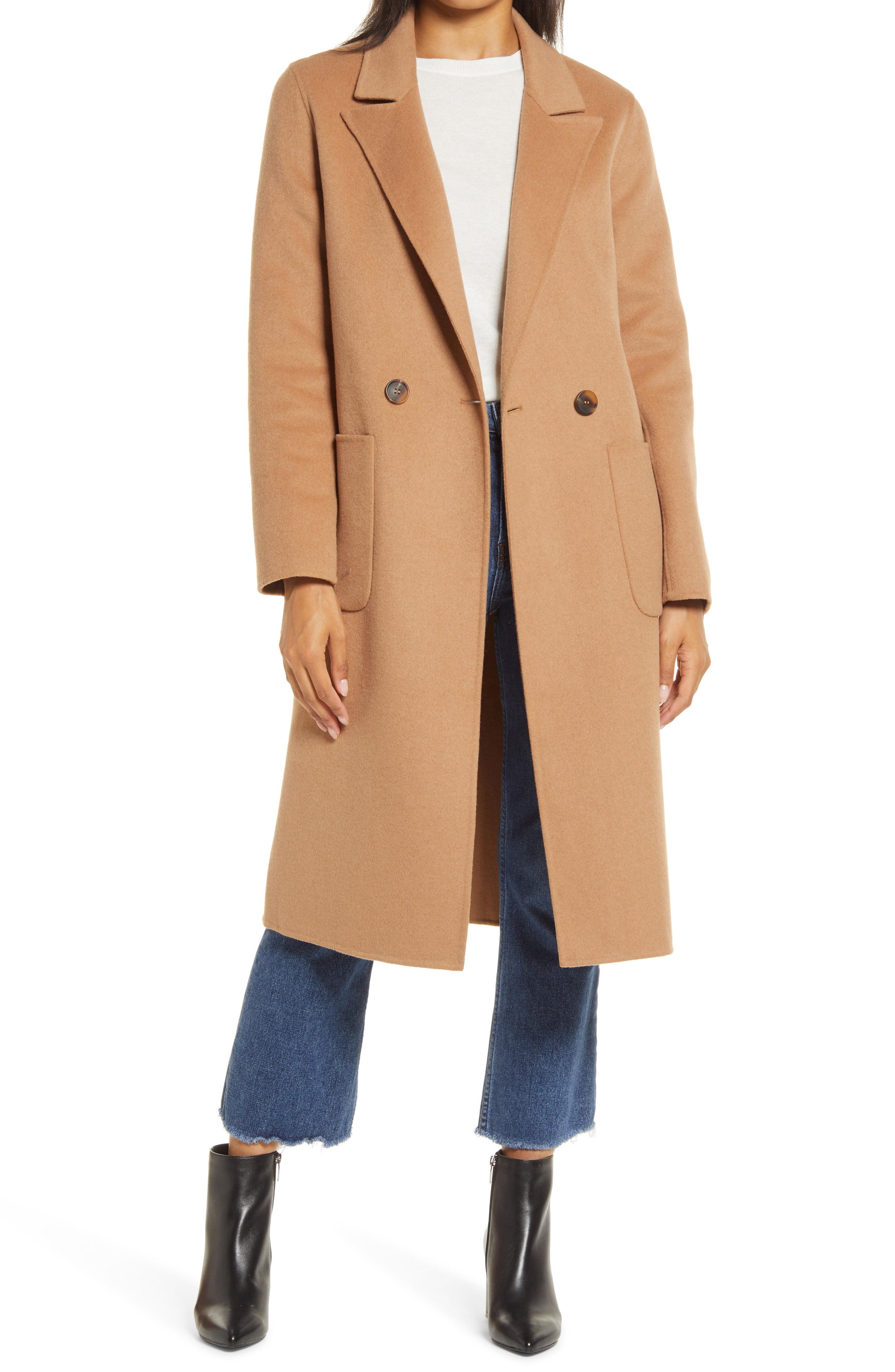 halogen asymmetrical wool coat