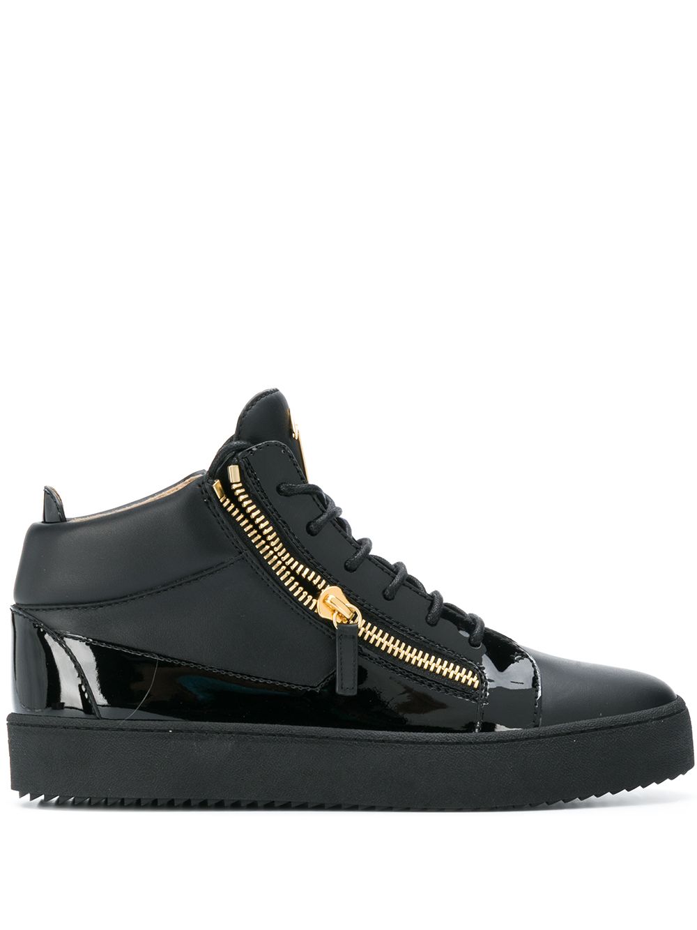 Giuseppe Zanotti Kriss Leather Mid-Top Sneakers - Black  display picture 1