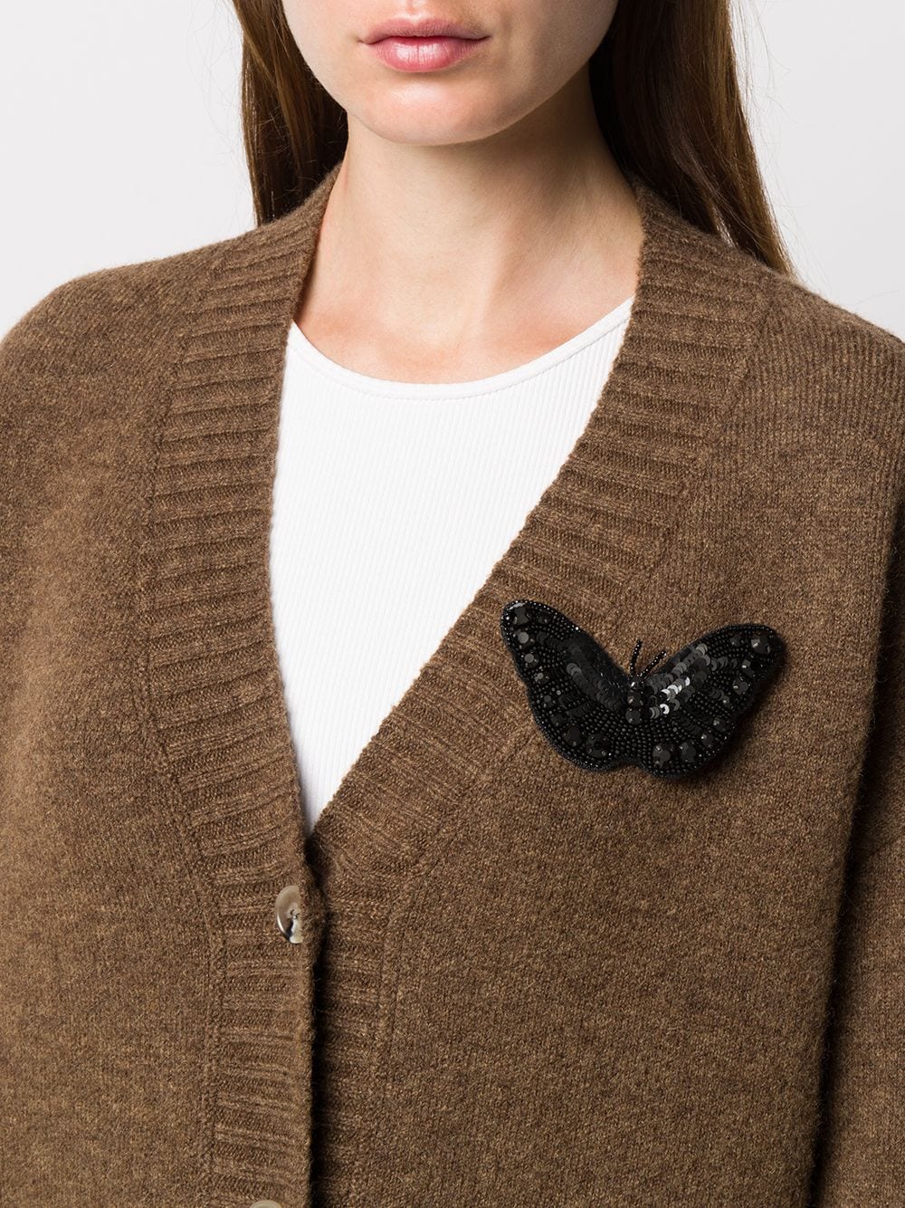 Beaded Butterfly Brooch