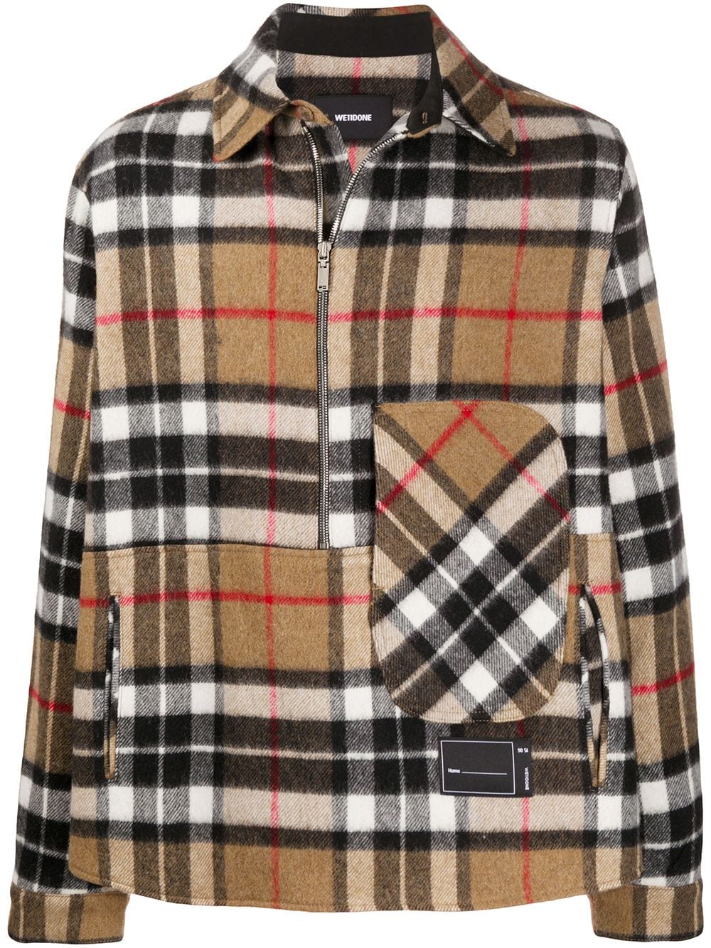 WE11DONE We11done Checked Half-Zip Wool Shirt