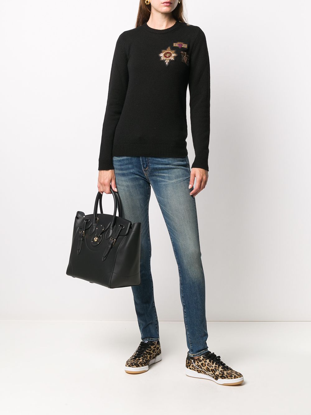 RALPH LAUREN Stonewashed Mid-Rise Skinny Jeans